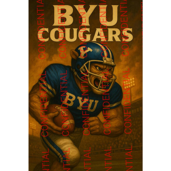 Art | Byu Cougars Fierce On The Field Poster | Poshmark